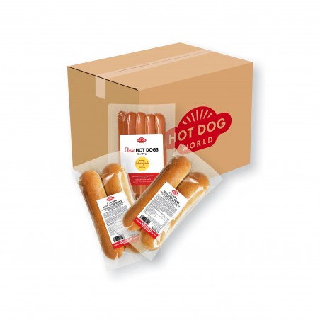 Pack 88 Hot Dogs classic (au porc) grand format JUMBO 100g